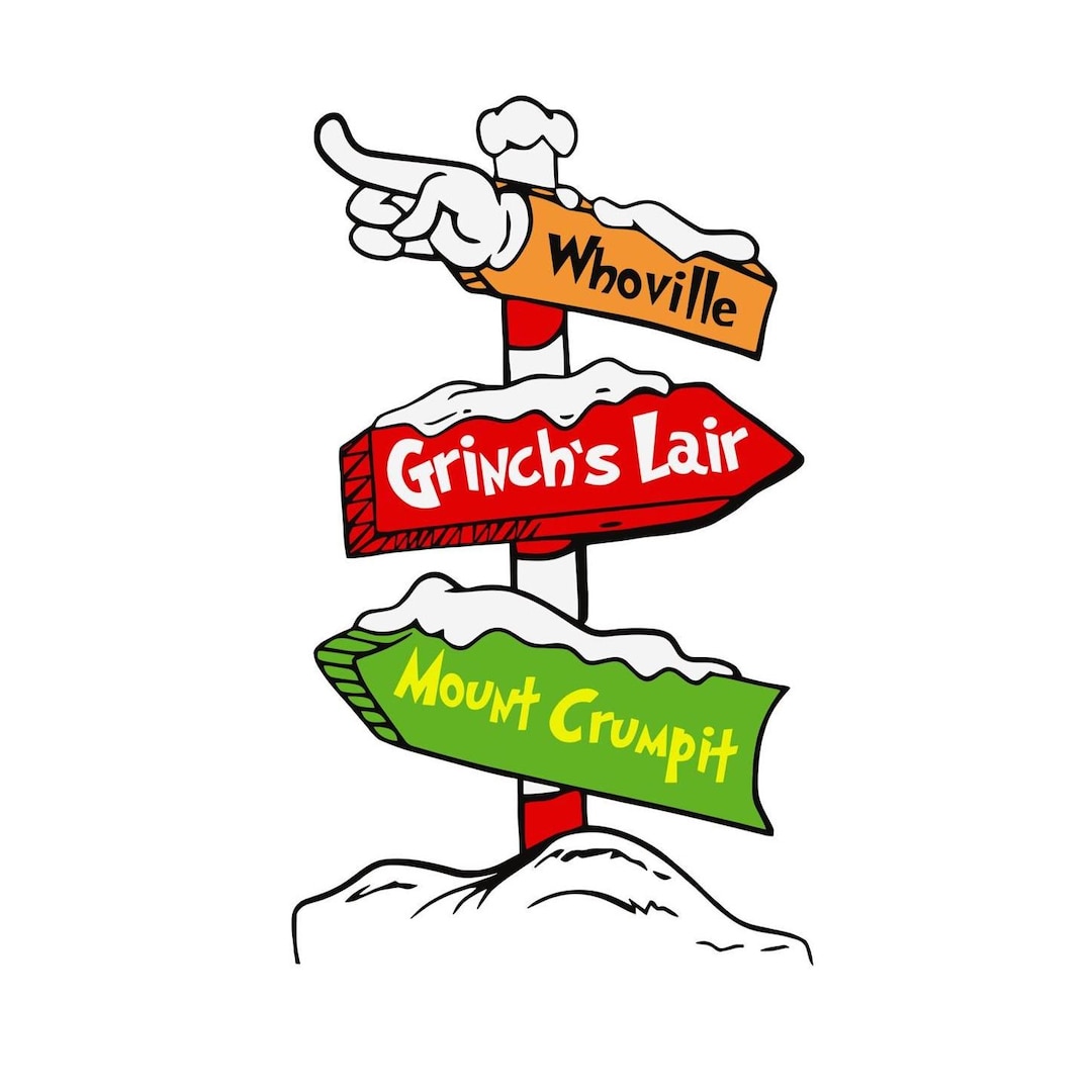 Grinch's Lair and Mount Crumpit Christmas Direction Sign Clipart - Etsy
