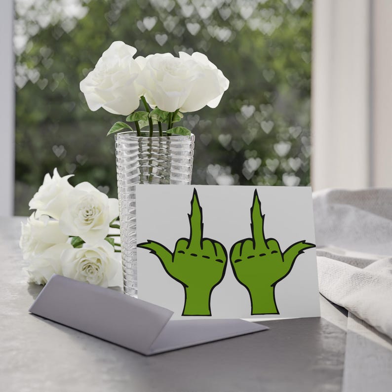 Grinch Hand Middle Finger Png,funny Rude Christmas Clipart ,adult Humor ...