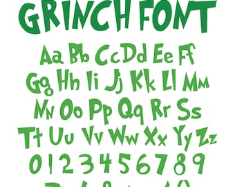 Green Font Svg Bundle, Green Character Font, Christmas Holiday Fonts ...