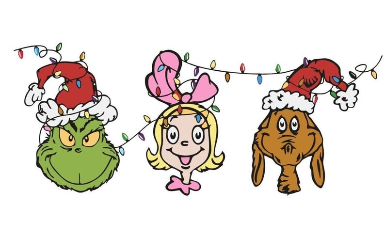 Grinch Cindy Lou & Max Christmas Lights PNG: Holiday Clipart (digital ...