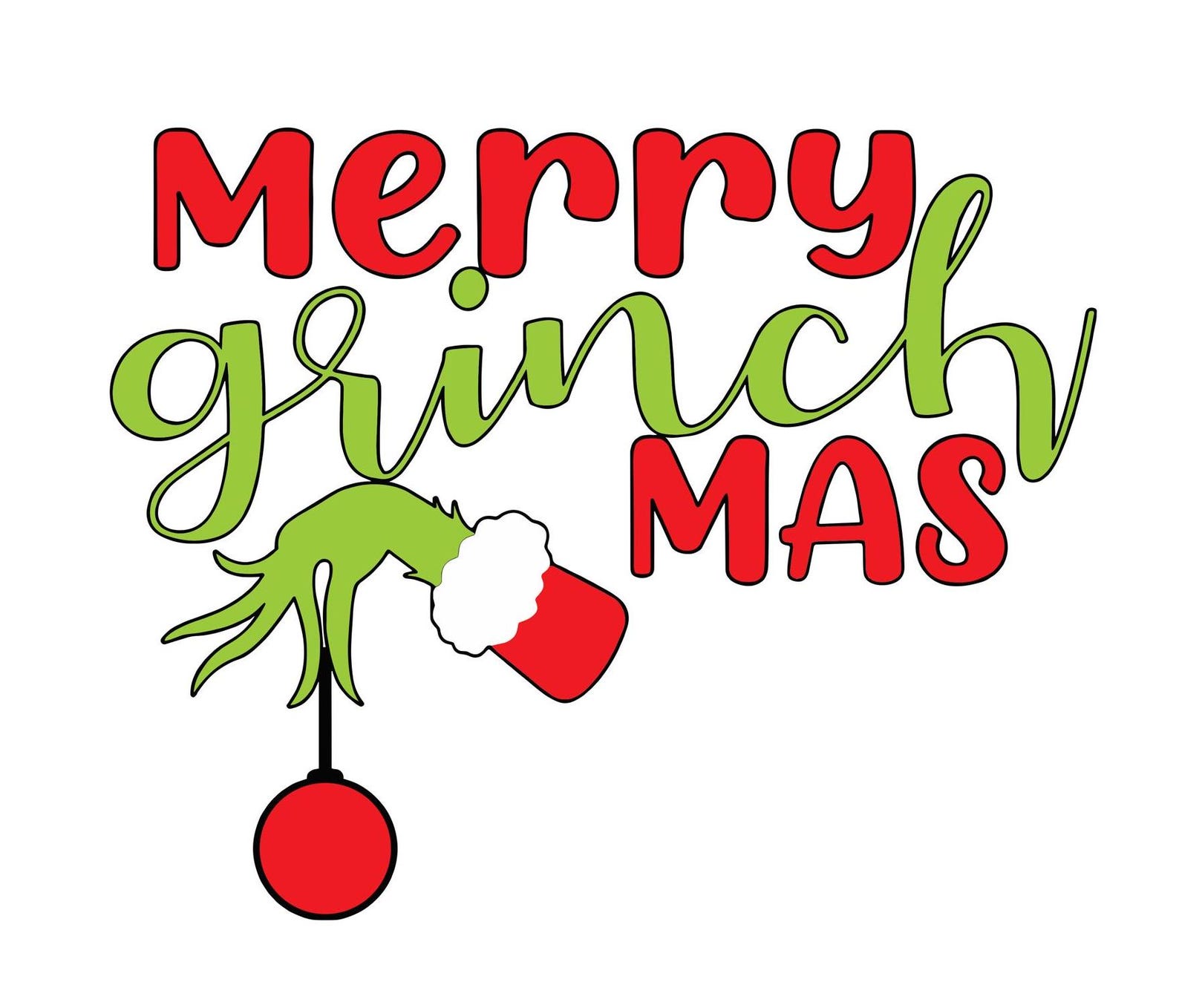 Merry Grinchmas SVG and PNG Files Clipart, Christmas Print SVG, Digital ...