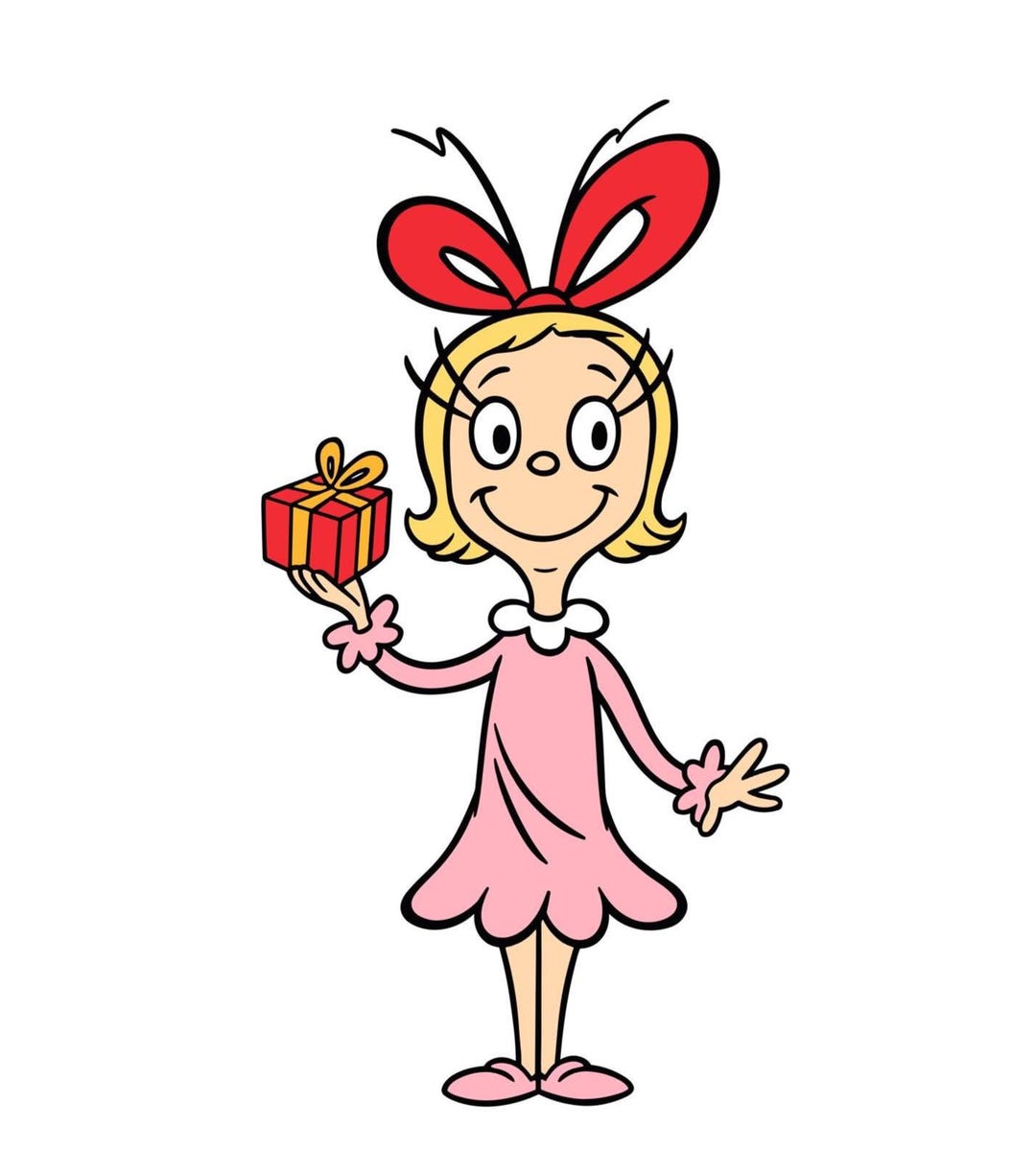 Cindy Lou Who Christmas SVG PNG | Cute Holiday Clipart | Xmas Gift Box ...