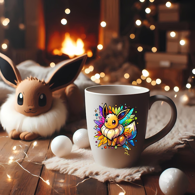 Stained Glass Eevee - Rainbow Splash - Eevee Gen 1 Pokémon Clipart PNG ...