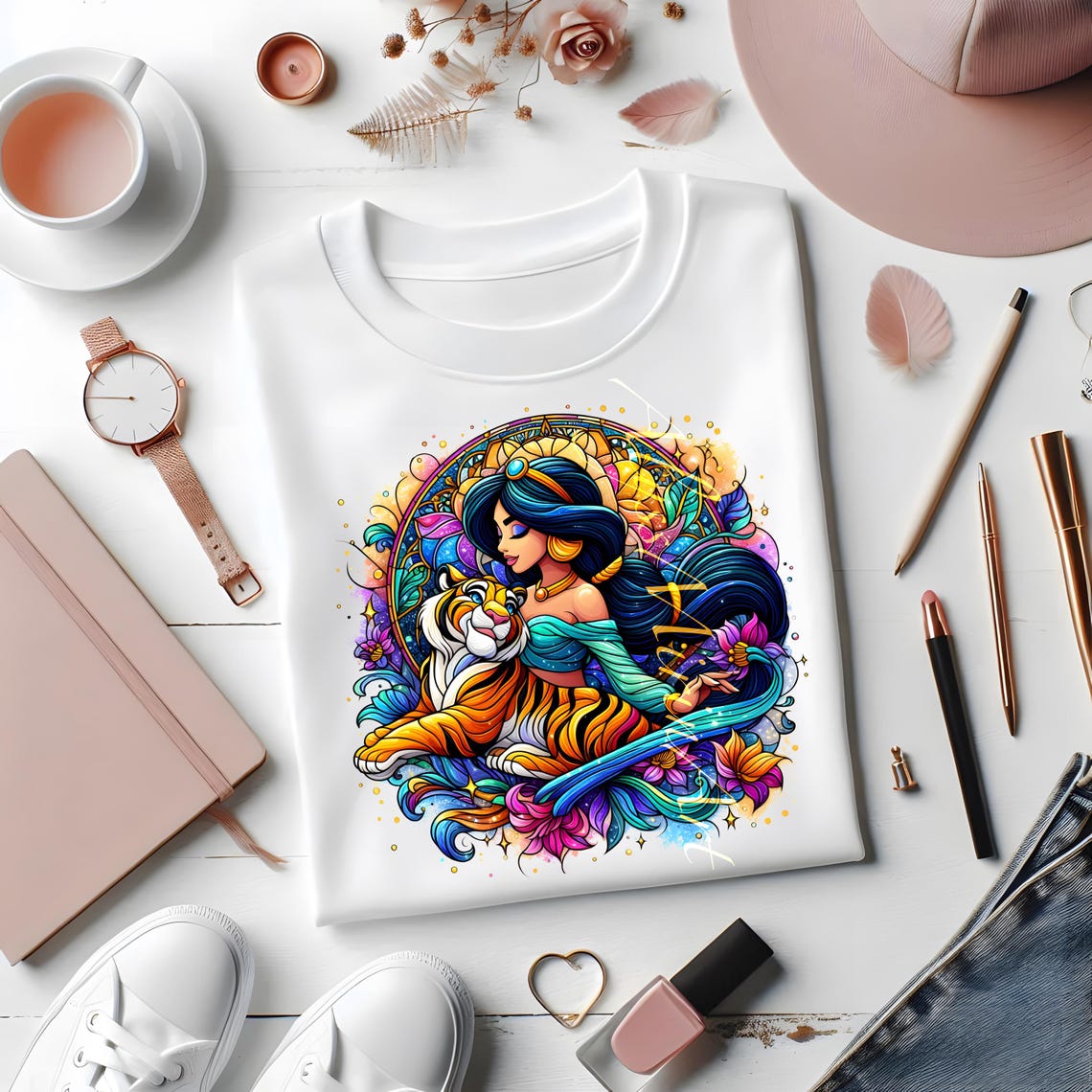 Jasmine and Raja Stained Glass - Aladdin Fan Art - Rainbow Splash ...