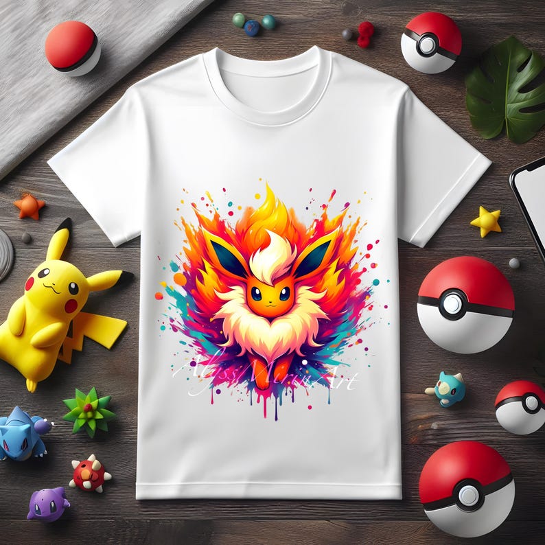 Flareon Rainbow Paint Splash Clipart PNG - Gen 1 Pokémon Fan Art ...