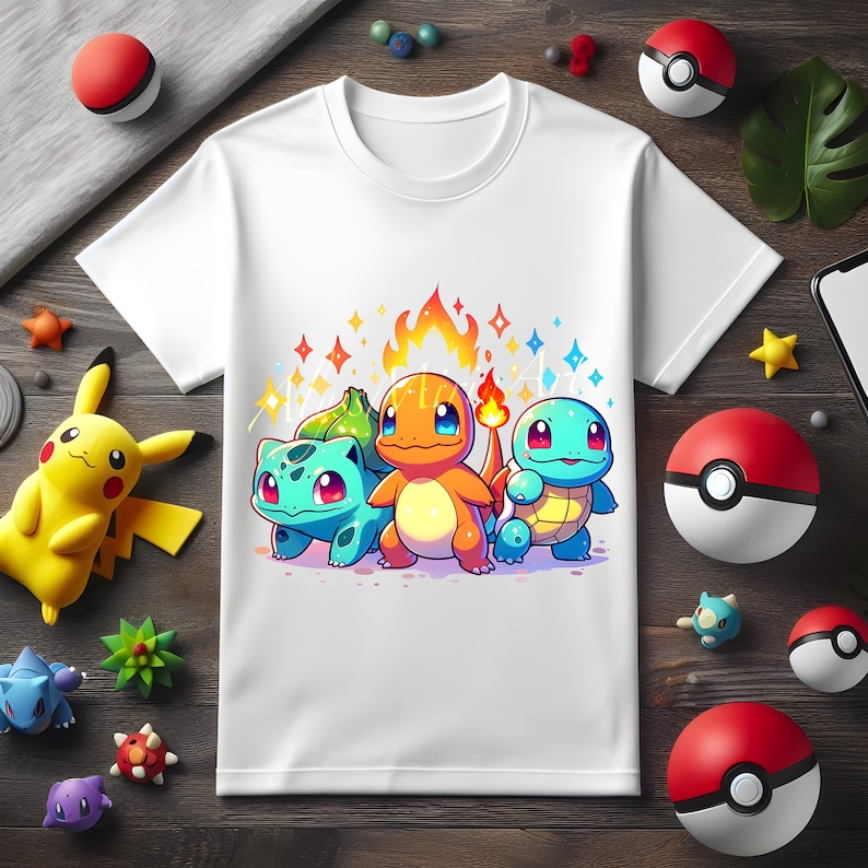 Gen 1 Pokémon Starter Trio Clipart PNG - Charmander, Squirtle, and ...