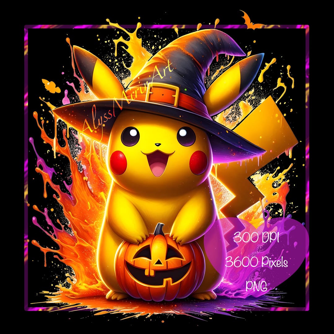 Witch Pikachu - Cute Halloween - Gen 1 Pokémon PNG Clipart - Etsy