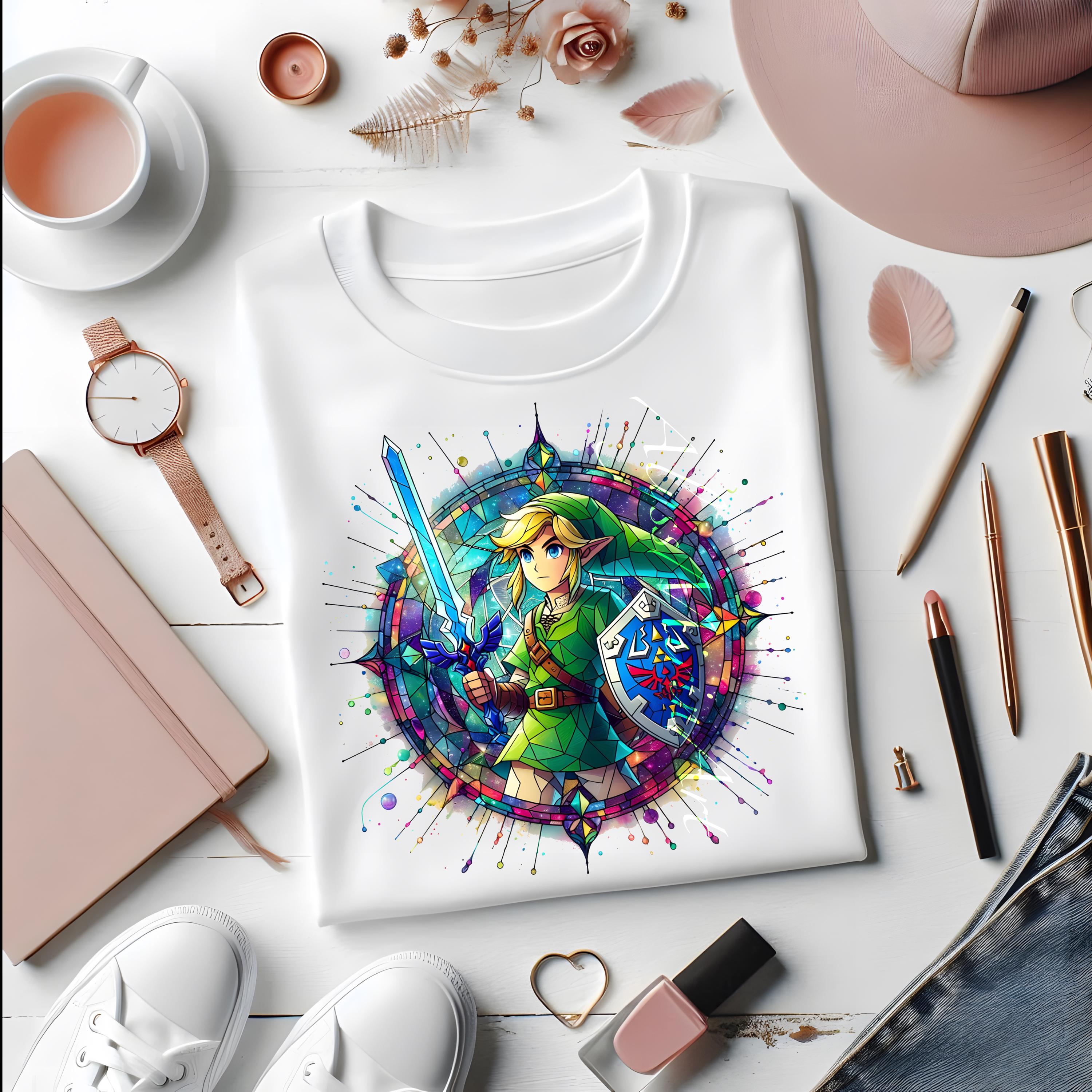 Link Stained Glass Mural Rainbow Splash - the Legend of Zelda - Clip ...