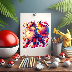Arcanine Stylized Fire Clipart PNG - Etsy