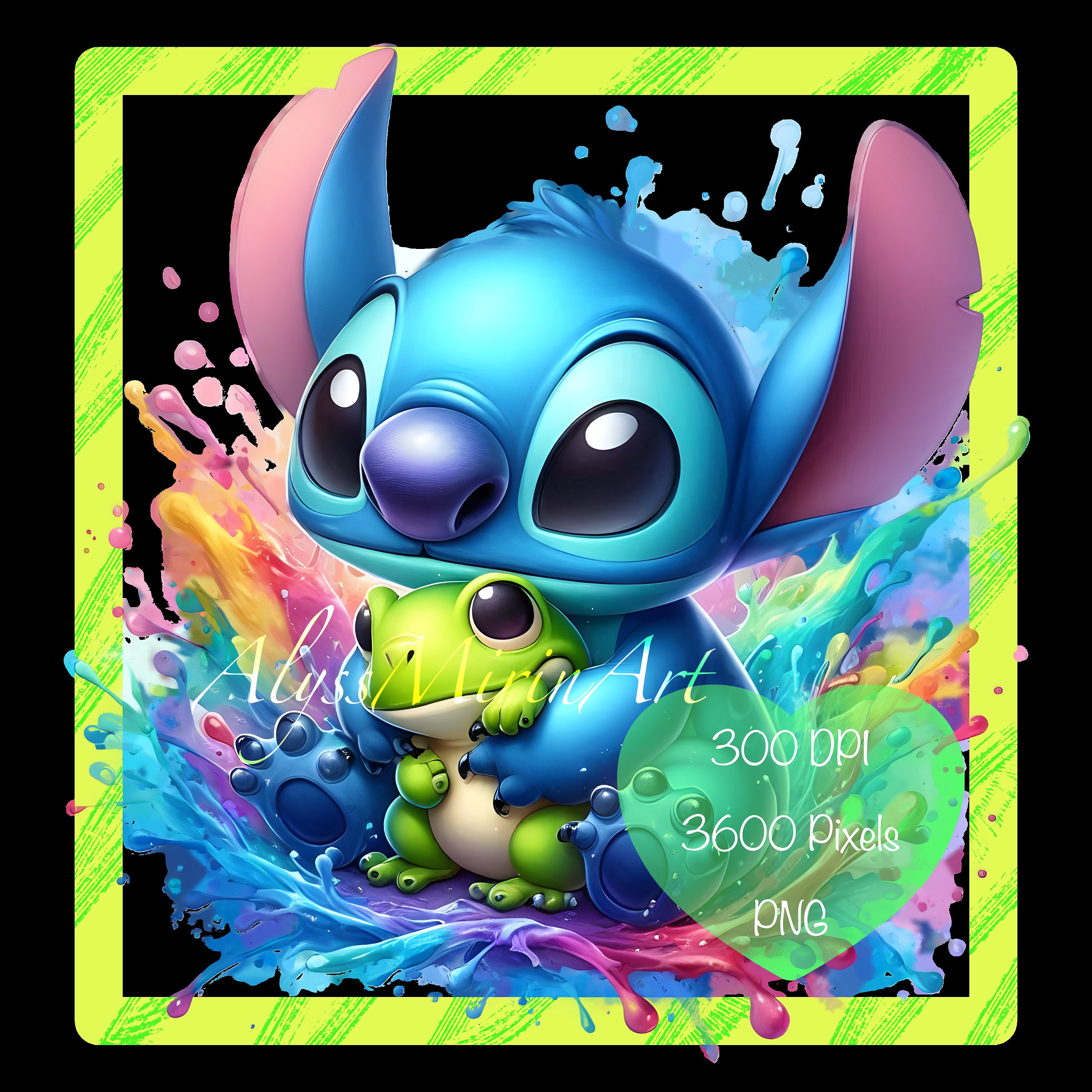 Cute Stitch Hugging Frog - Lilo and Stitch - Disney Fan Art Clipart ...