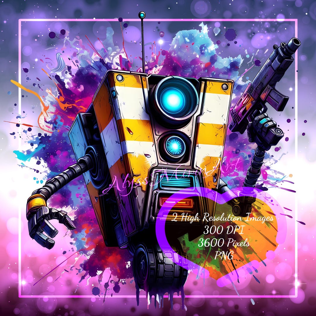 Rainbow Splash Claptrap Mural Fanart: 2 Digital Download Files - DIY ...