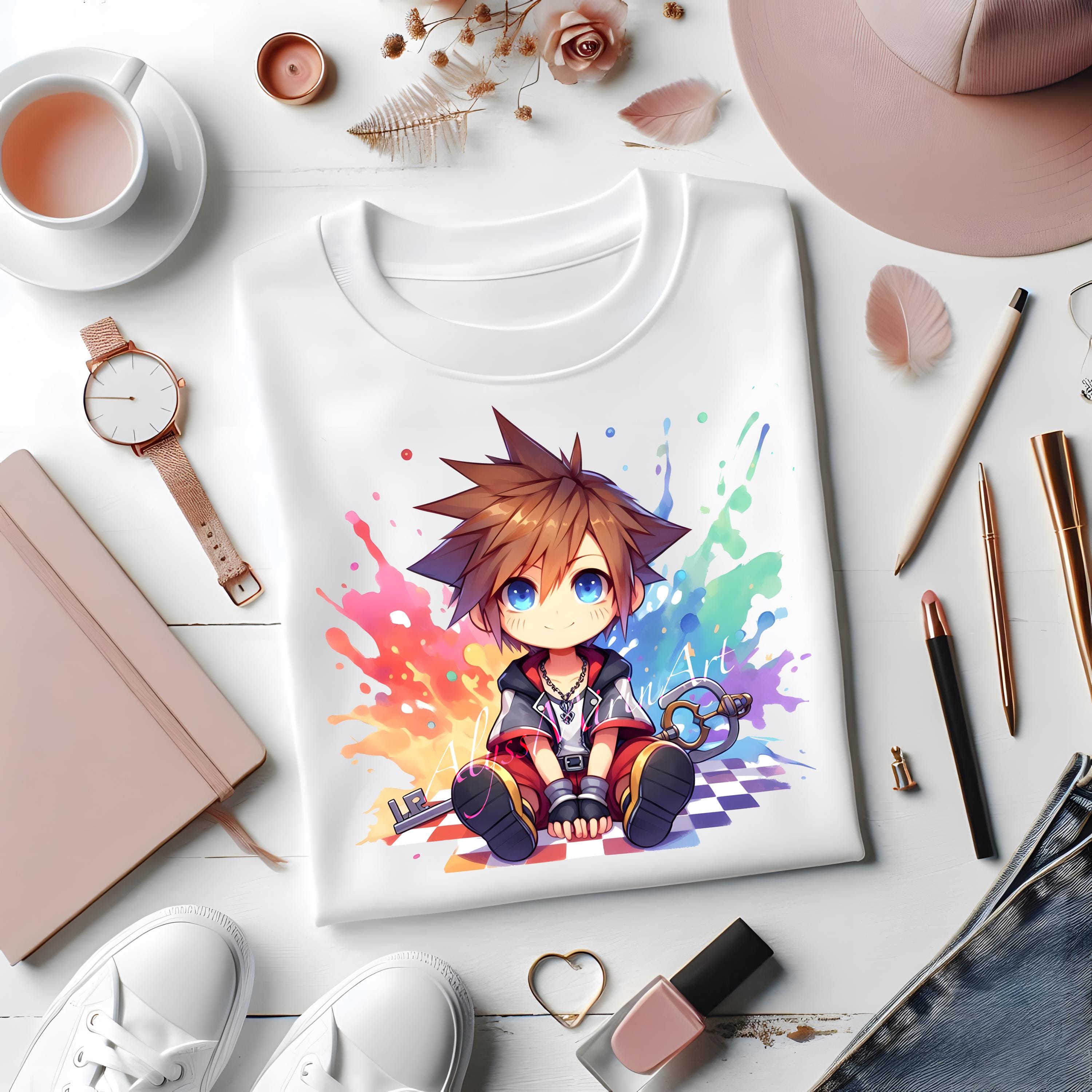 Cute Chibi Sora Watercolor Splash Decal - Kingdom Hearts - Fan Art ...
