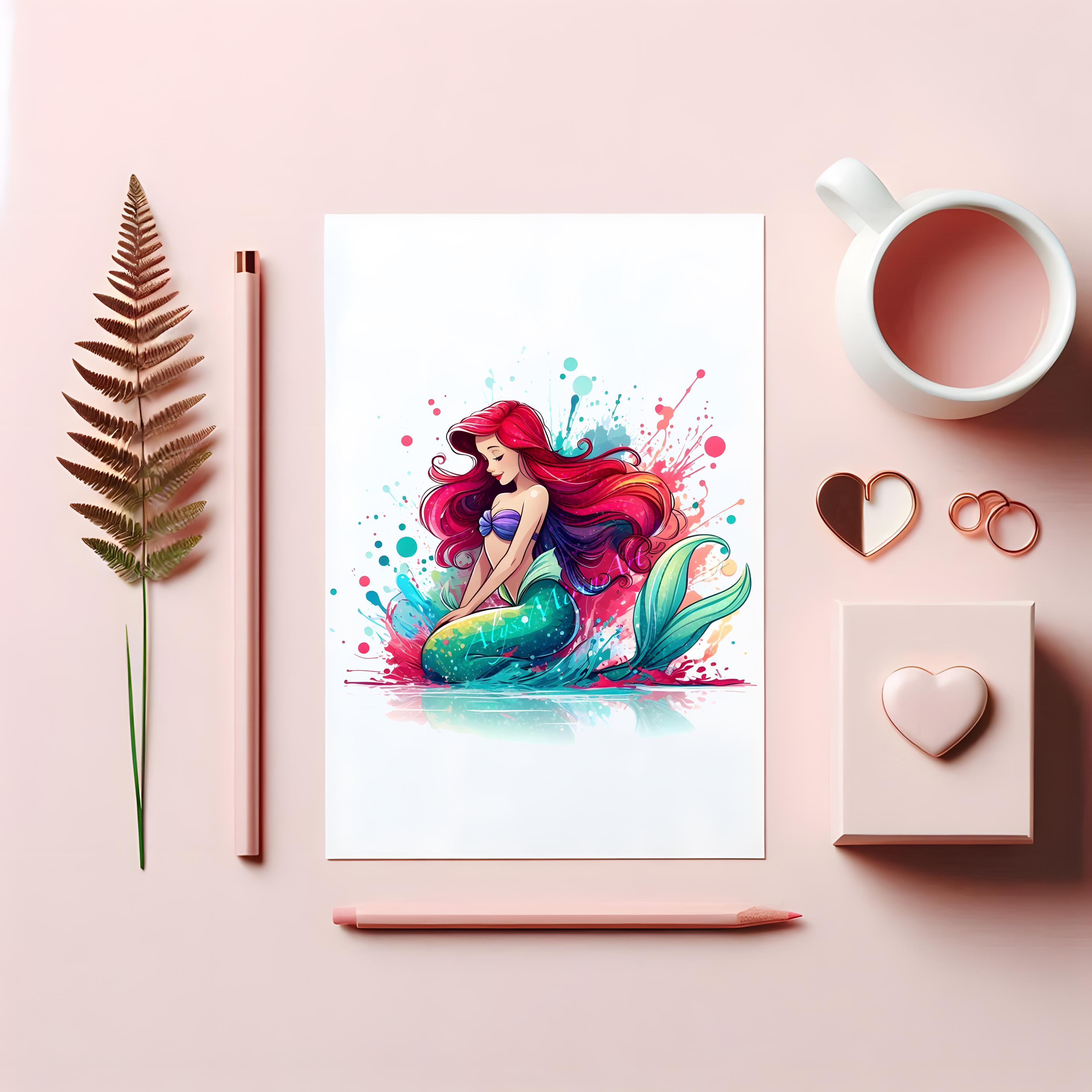 Ariel Reflection - the Little Mermaid - Rainbow Splash Clipart PNG - Etsy