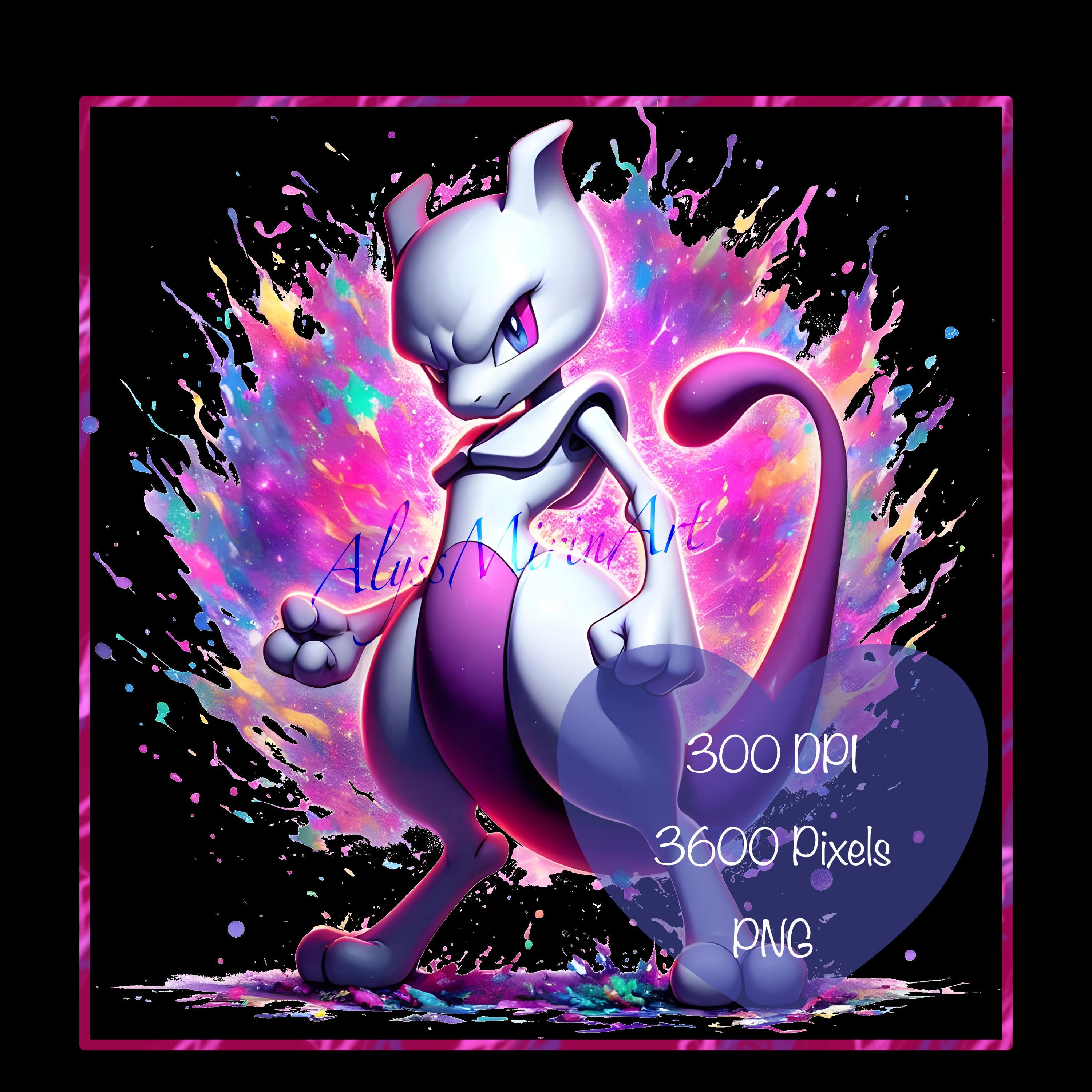 Mewtwo Rainbow Splash Decal - Gen 1 Pokémon - Video Game Fan Art ...