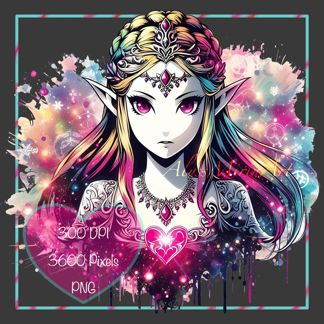 Princess Zelda Clipart PNG: Stylized Legend of Zelda Fan Art - Digital ...