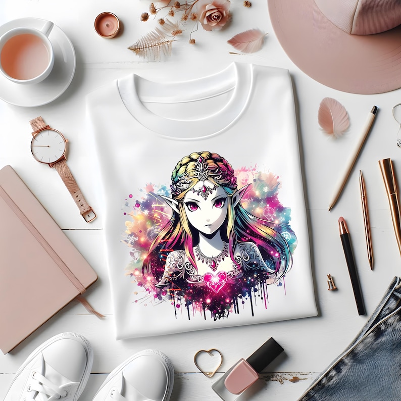 Princess Zelda Clipart PNG: Stylized Legend of Zelda Fan Art - Digital ...