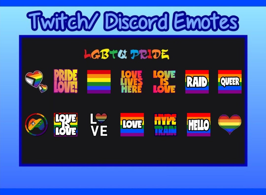 Twitch/discord LGBTQ 40 Static Emotes - Etsy