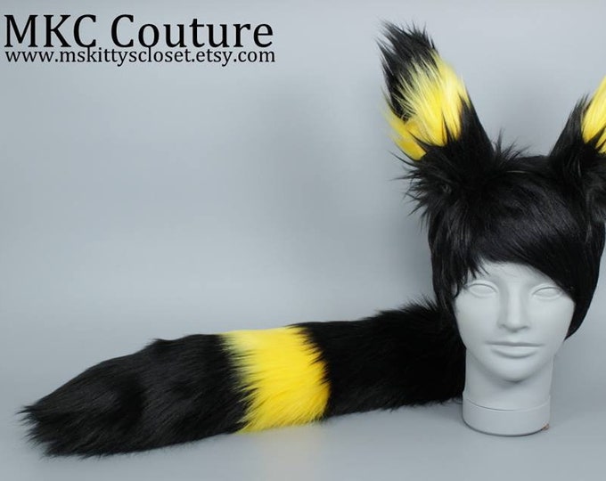 Umbreon Ears and Umbreon Tail Pokemon Costume Cosplay Furry Halloween ...