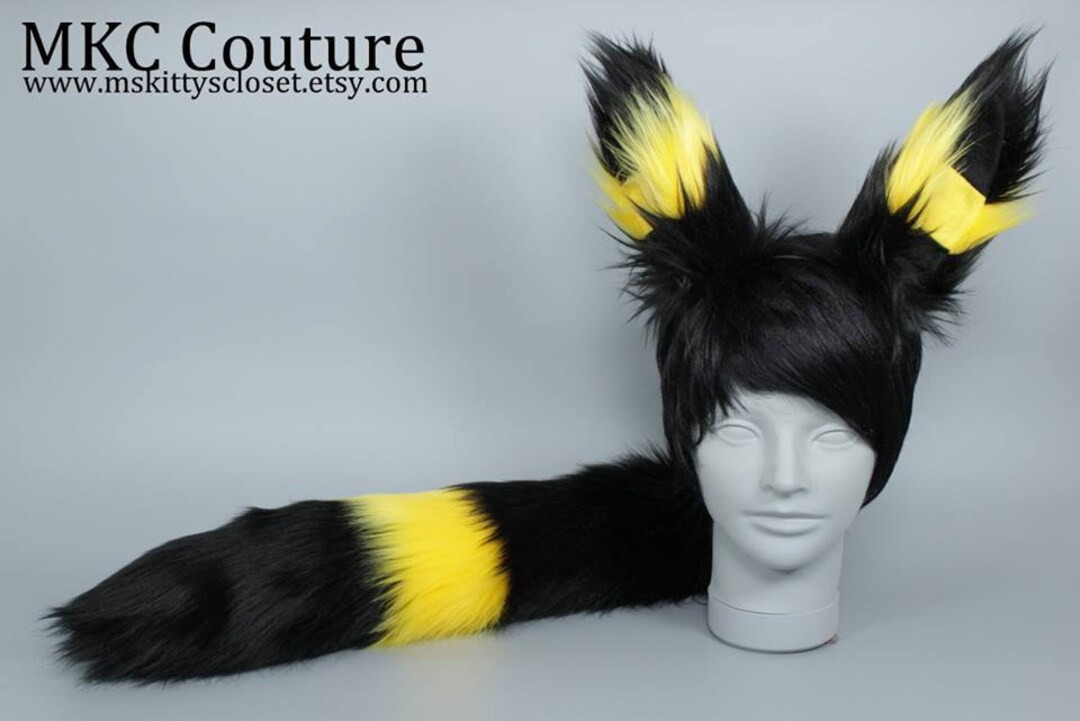 Umbreon Ears and Umbreon Tail Pokemon Costume Cosplay Furry Halloween ...