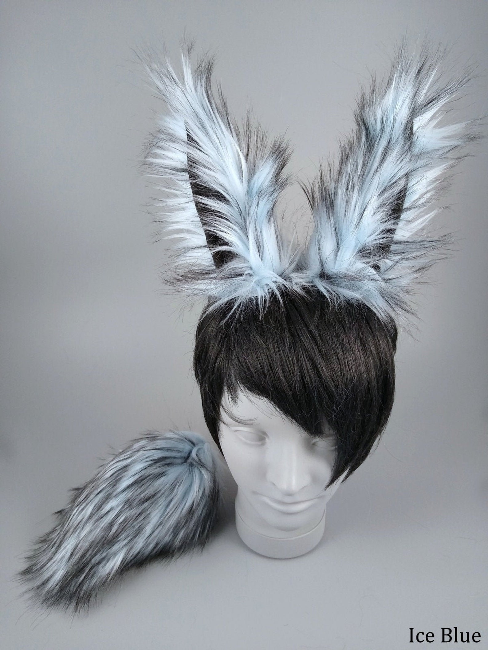 Ice Blue Bunny Ears and Tail Rabbit Ears and Tail | Etsy