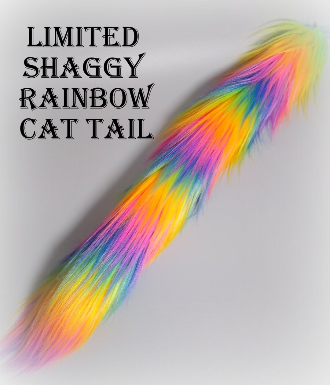 Shaggy Rainbow Cat Tail / Cat Costume / Animal Cosplay / Halloween ...
