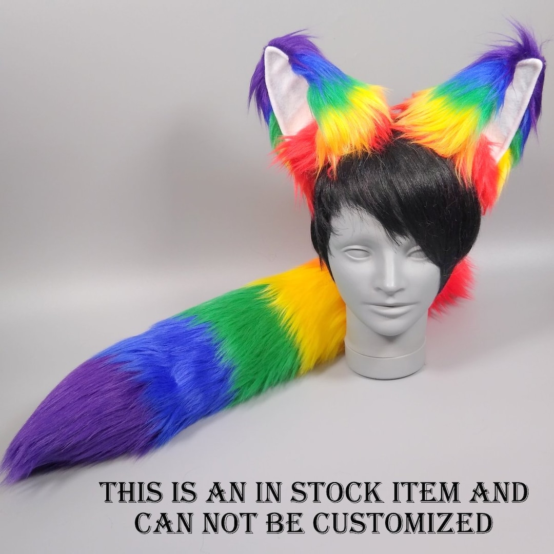 Rainbow Pride Cat Ears and Tail / Furry Cosplay / Cat Costume / Animal ...