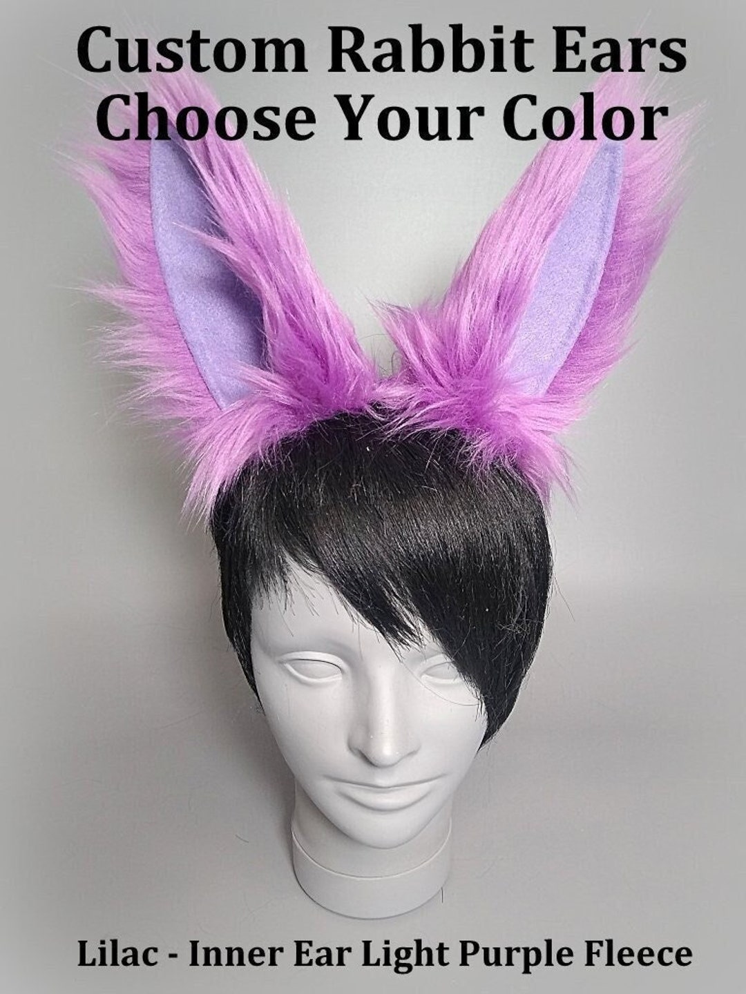 Rabbit Ears Custom Costume Bunny Ears - Faux Fur Animal Ears - Anime ...