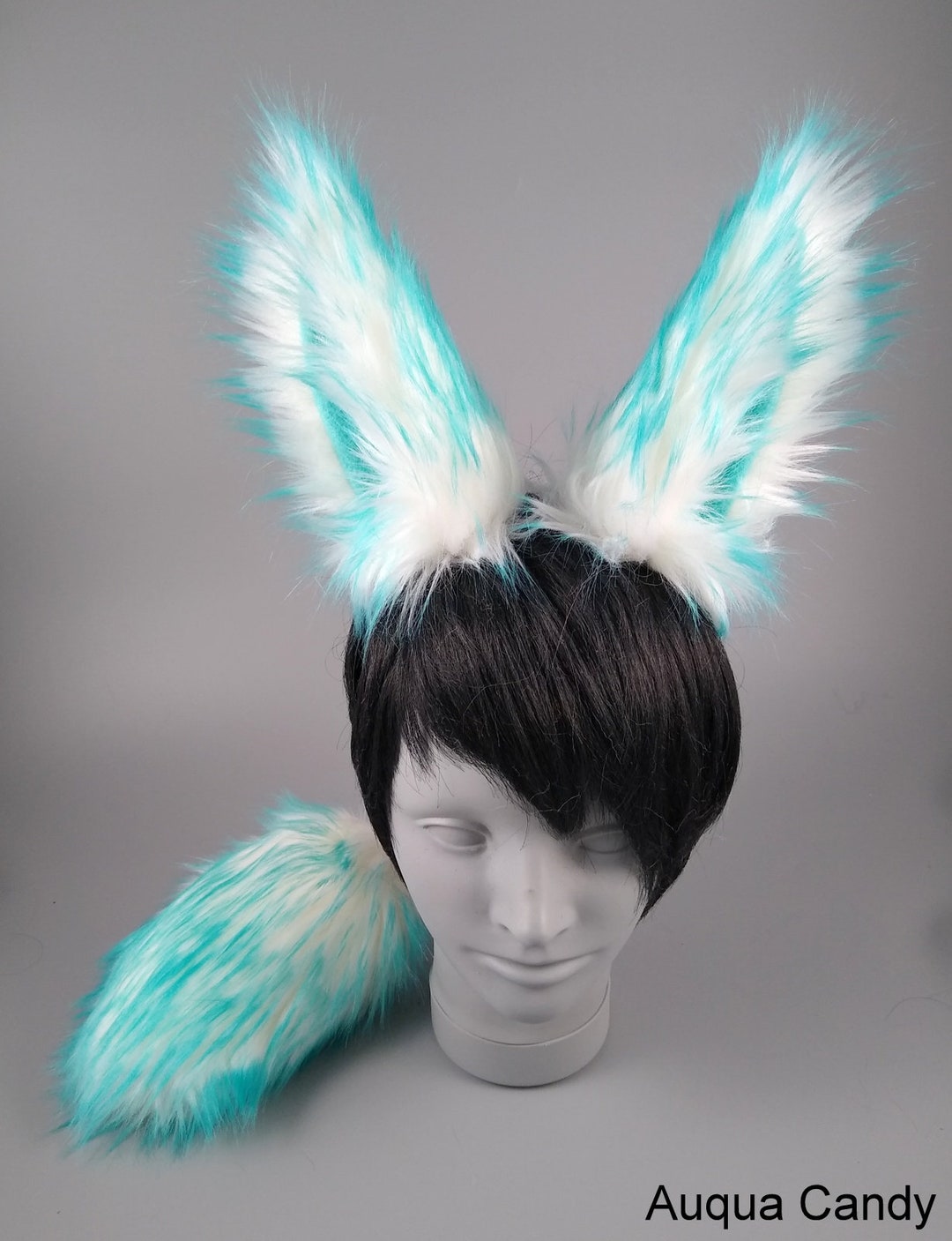 Aqua candy Bunny Ears and Tail, Rabbit Ears and Tail - Etsy