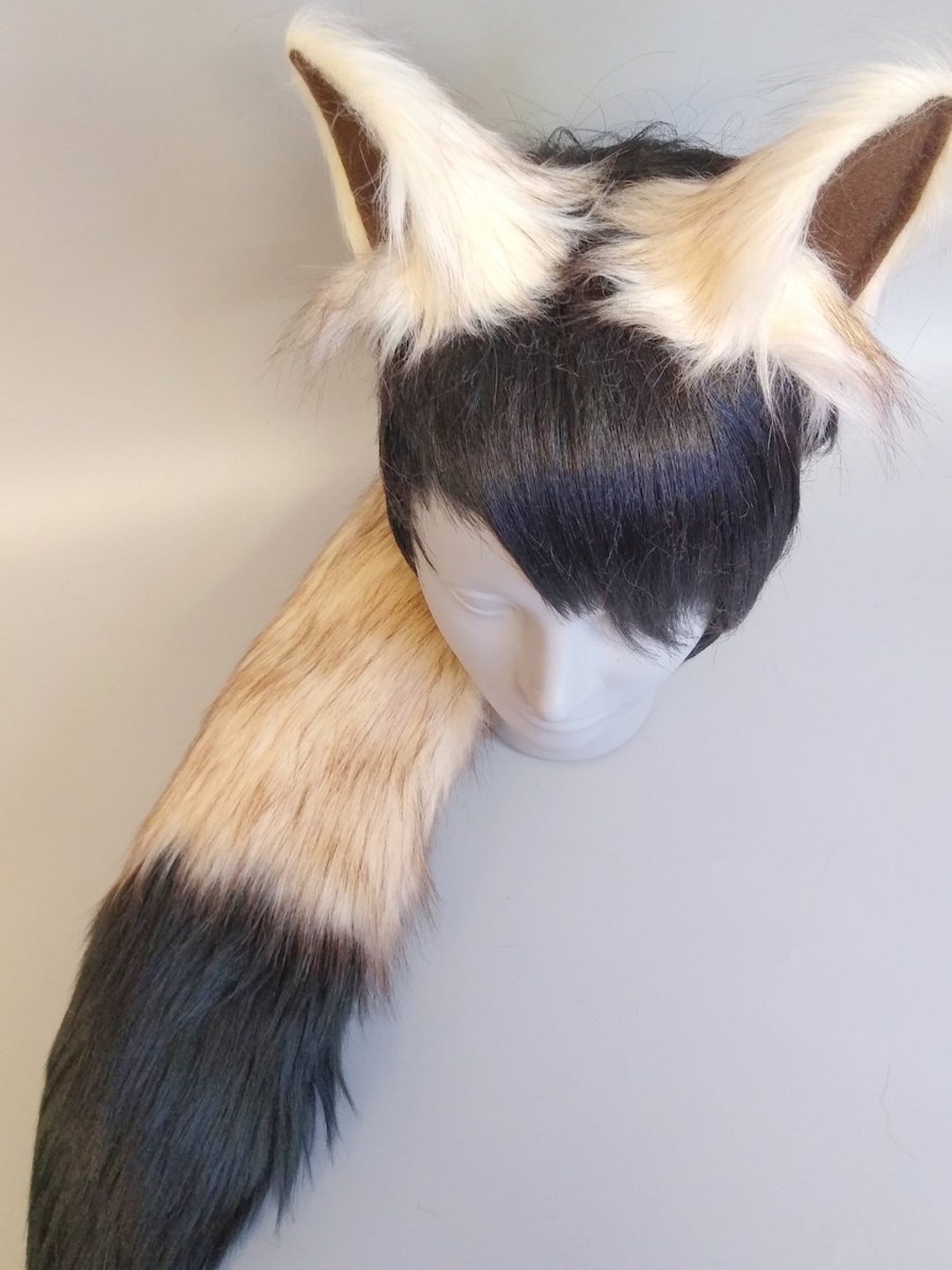 Beige Arctic Fox Ears and Tail / Furry Cosplay / Halloween Costume ...