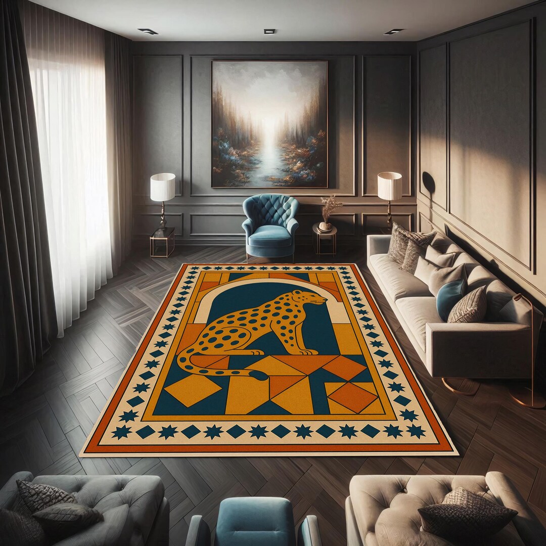 Cheetah Rug | Deco Arch Geometric Area Rug - Etsy