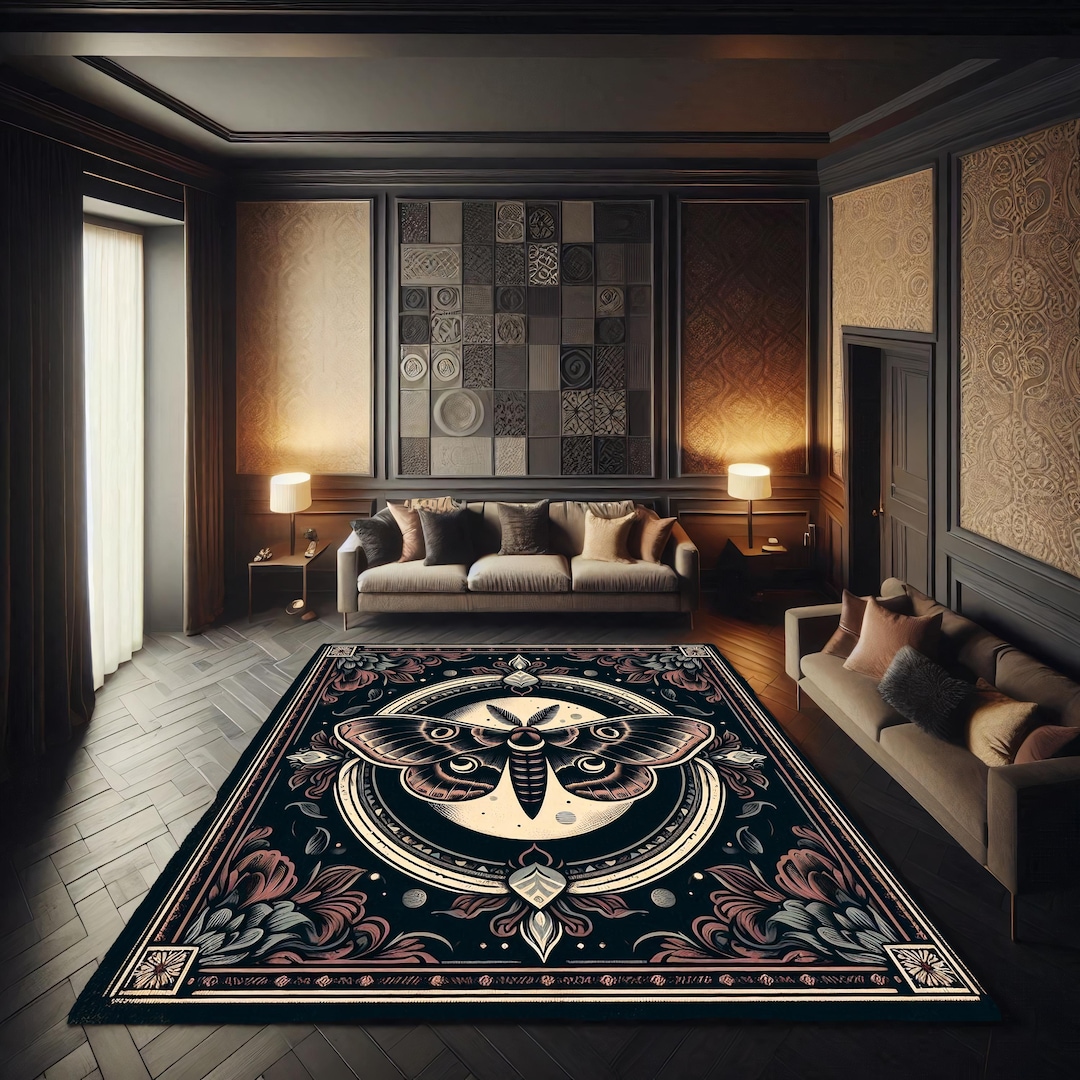 Butterfly Rug, Luna Moth Art Rug, Dragonfly Rug, Insect Decor Rug, Bug ...