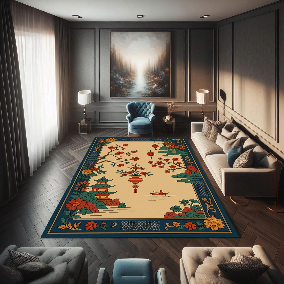 Chinese Art Deco Heritage Rug, Modern Oriental Cultural Rug, Artistic ...