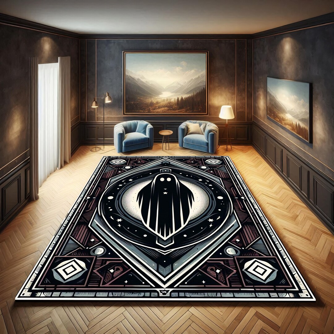 Dark Ghost Rug, Art Deco Dark Rug, Horror Decor Rug, Scary Rug, Phantom ...