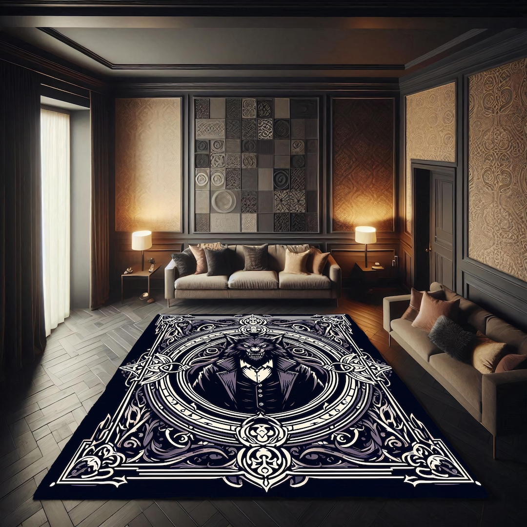 Werewolf Rug, Werewolf Figure Rug, Wolf Man Rug, Wolf Area Rug ...