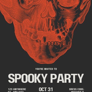 Printed Halloween Invitations Customizable - Etsy