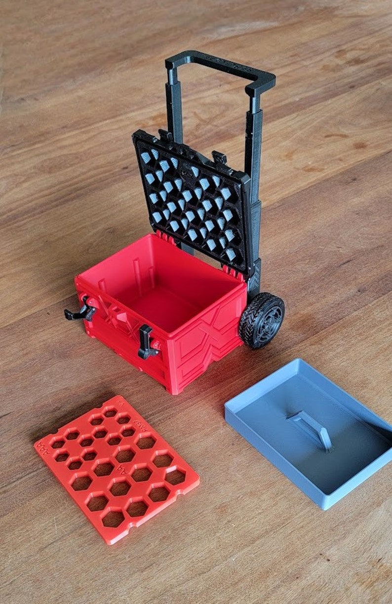 Mini Rolling Toolbox Big-box Tray Desktop Organizer Rugged Storage Box ...