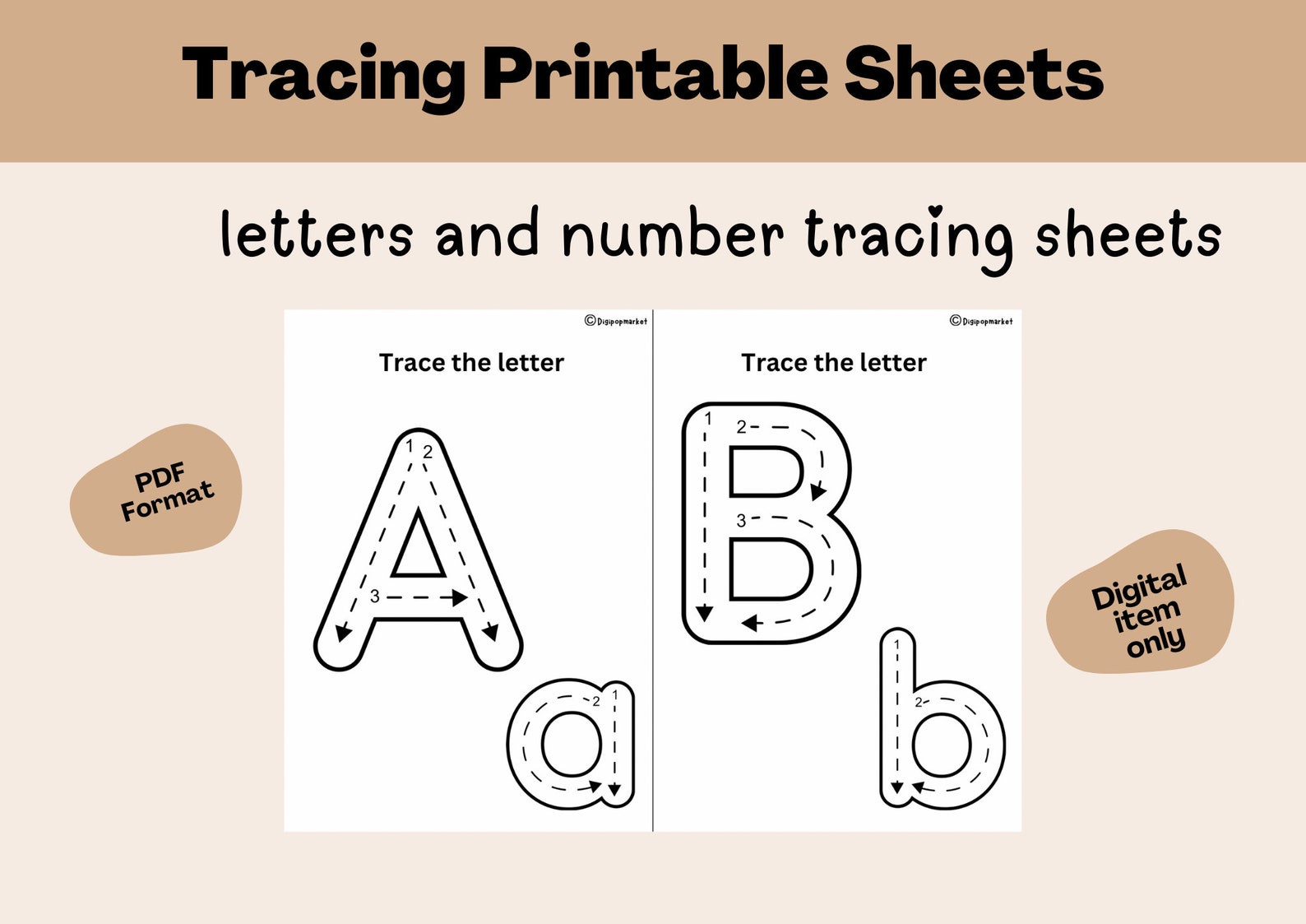 Printable Letters Alphabet and Number Tracing Printable Sheets for ...