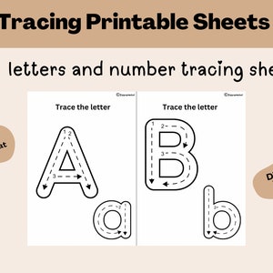 Printable Letters Alphabet and Number Tracing Printable Sheets for ...