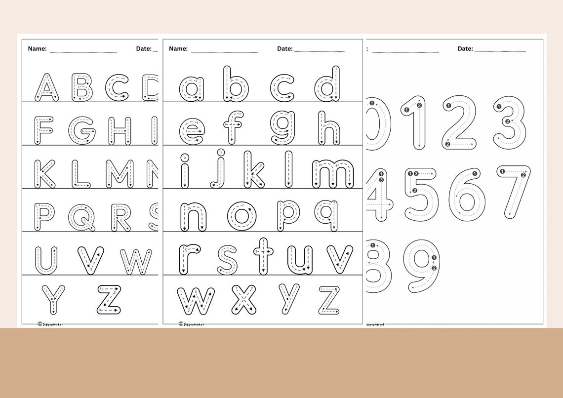 Printable Letters Alphabet and Number Tracing Printable Sheets for ...