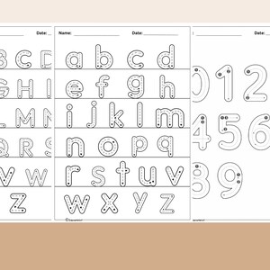 Printable Letters Alphabet and Number Tracing Printable Sheets for ...