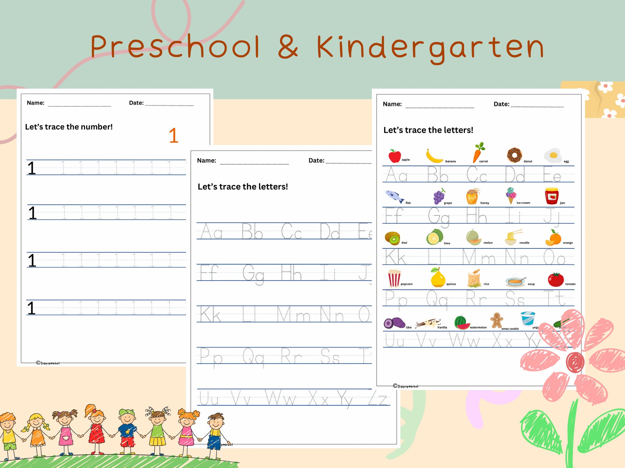 100+ Printable Tracing Fun Worksheets for Preschooler, Kindergarten ...