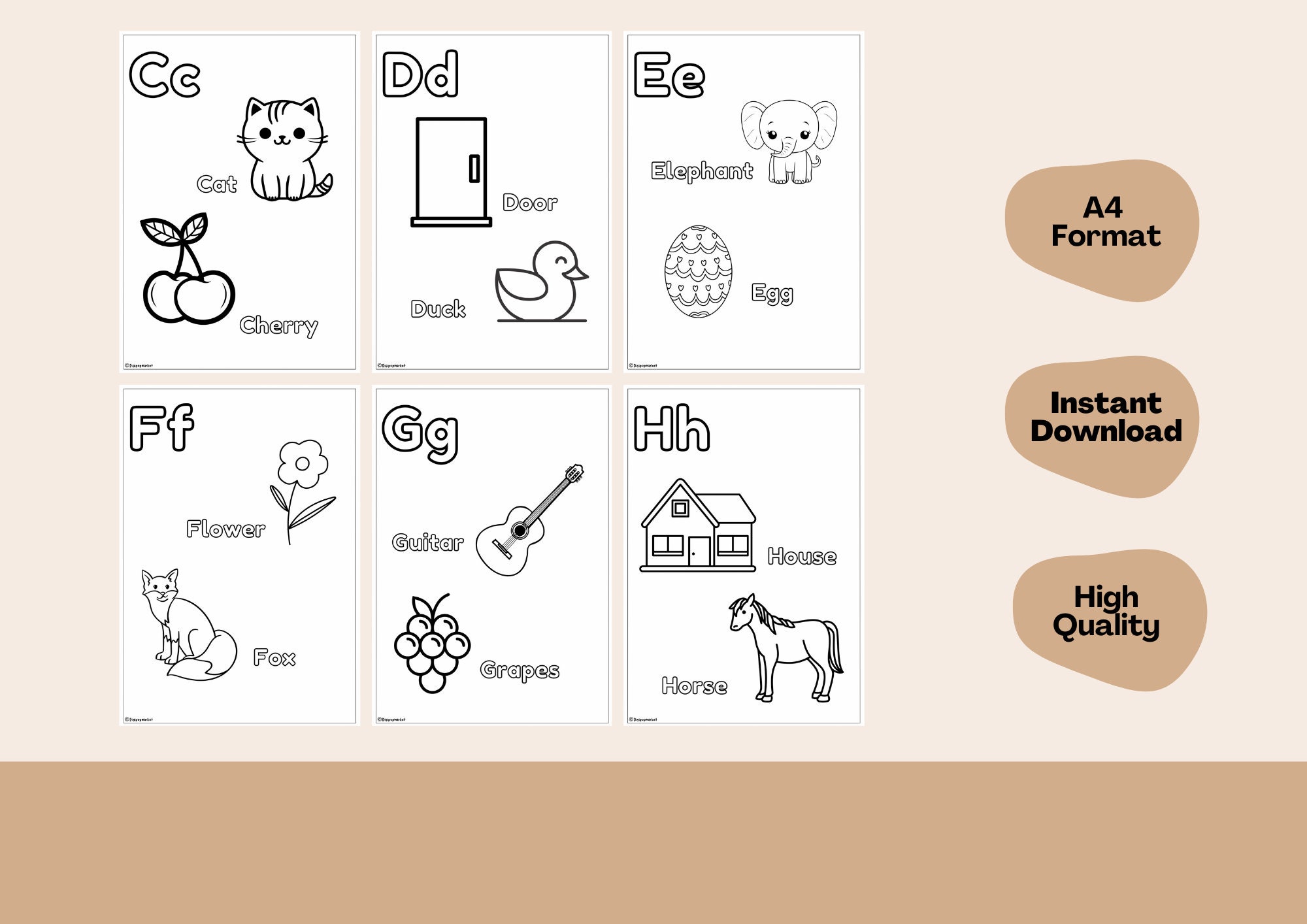 Printable Alphabet List Pages A4 for Kids, Preschooler, Kindergarten ...