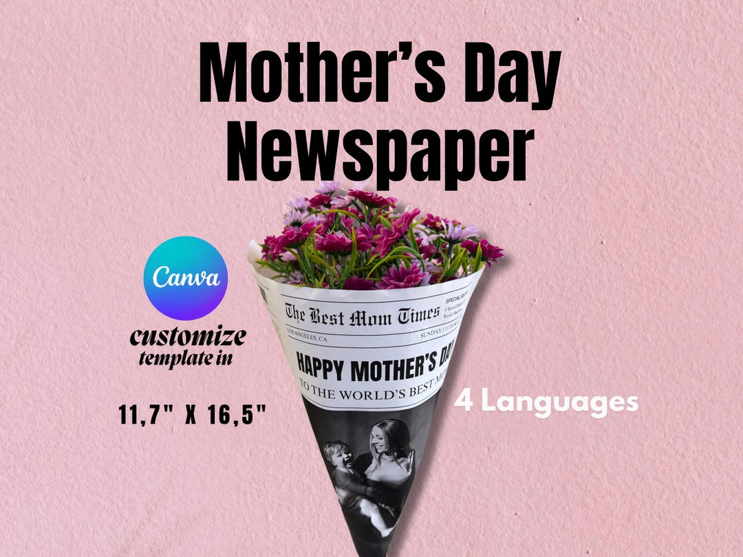 Editable Mothers Day Newspaper Template Mothers Day Printable Newspaper ...