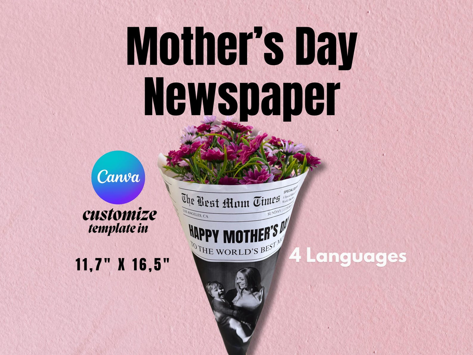 Editable Mothers Day Newspaper Template Mothers Day Printable Newspaper ...