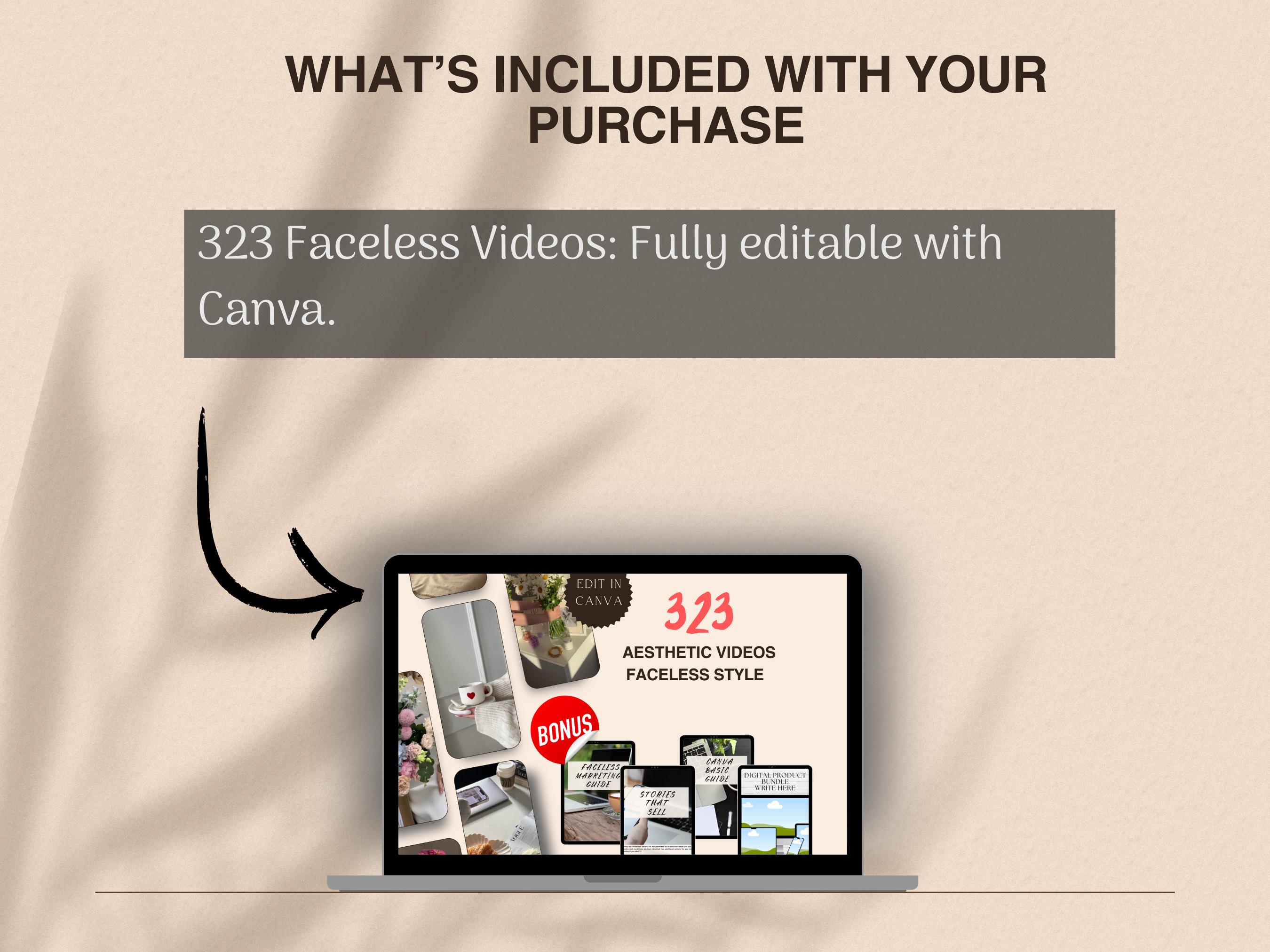 323 Aesthetic Faceless Reels Videos Master Resell Rights & PLR Faceless Marketing Guide MRR PLR ...