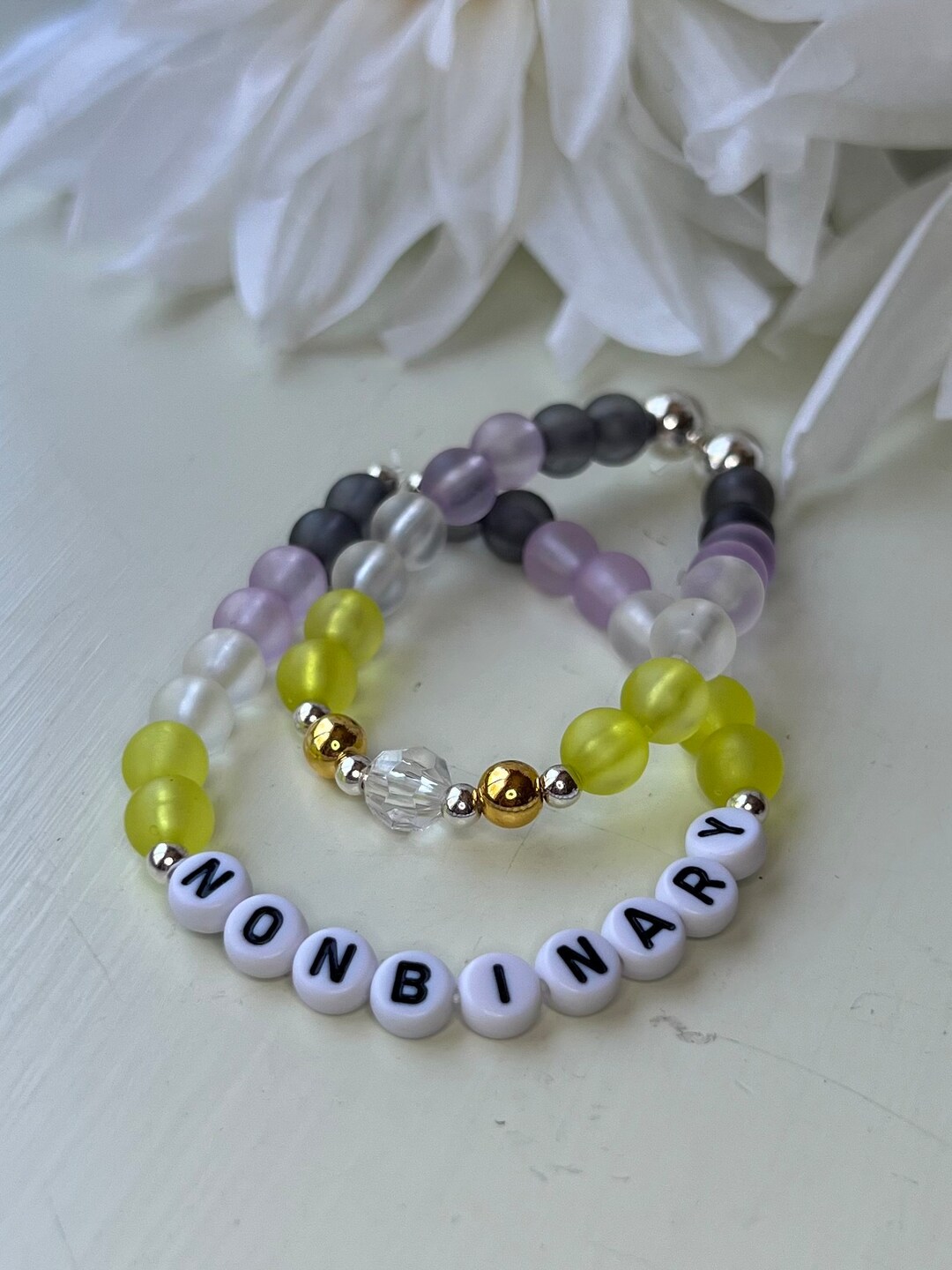 Nonbinary Pride Flag Bracelet - Etsy