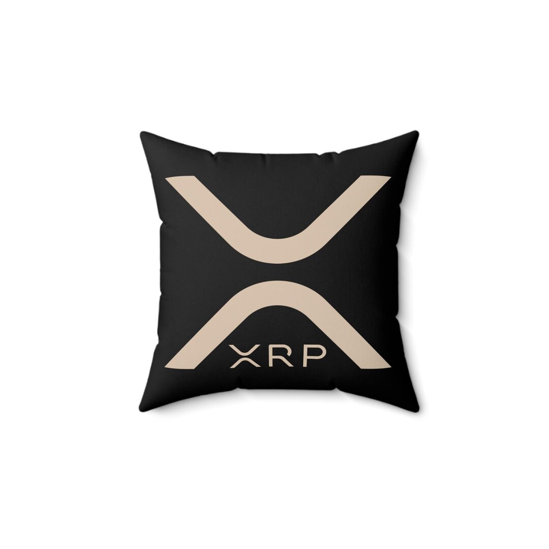 XRP Ripple Pillow, Black With GOLDEN Logo, XRP Ripple Home Decor, Xrp Merch, Cryptocurrency Gift ...