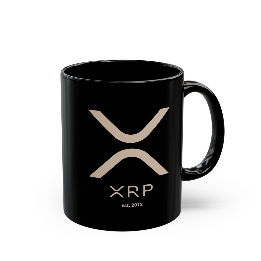 XRP Ripple Cryptocurrency Mug - Black With GOLDEN Logo & 'est 2012 ...