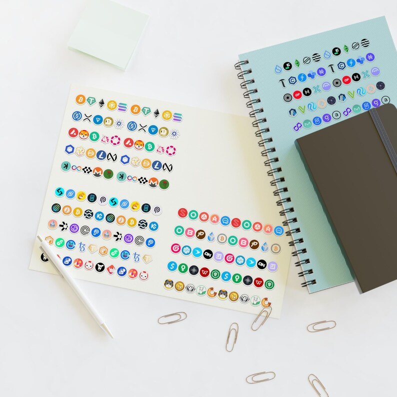 Crypto Currency Sticker Sheets - 200 Stickers, Cryptocurrency Decals ...