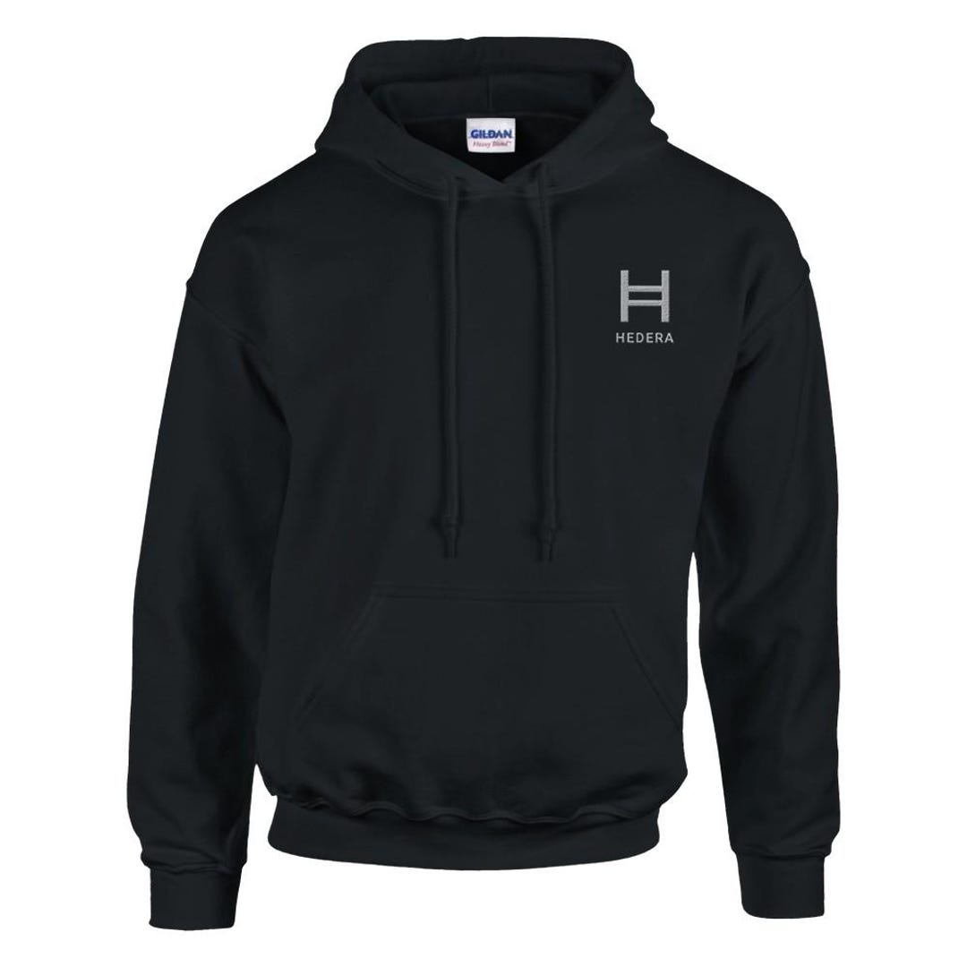 Trendy Hedera Hbar Hoodie, White Logo Embroidery, Black & Navy Color ...